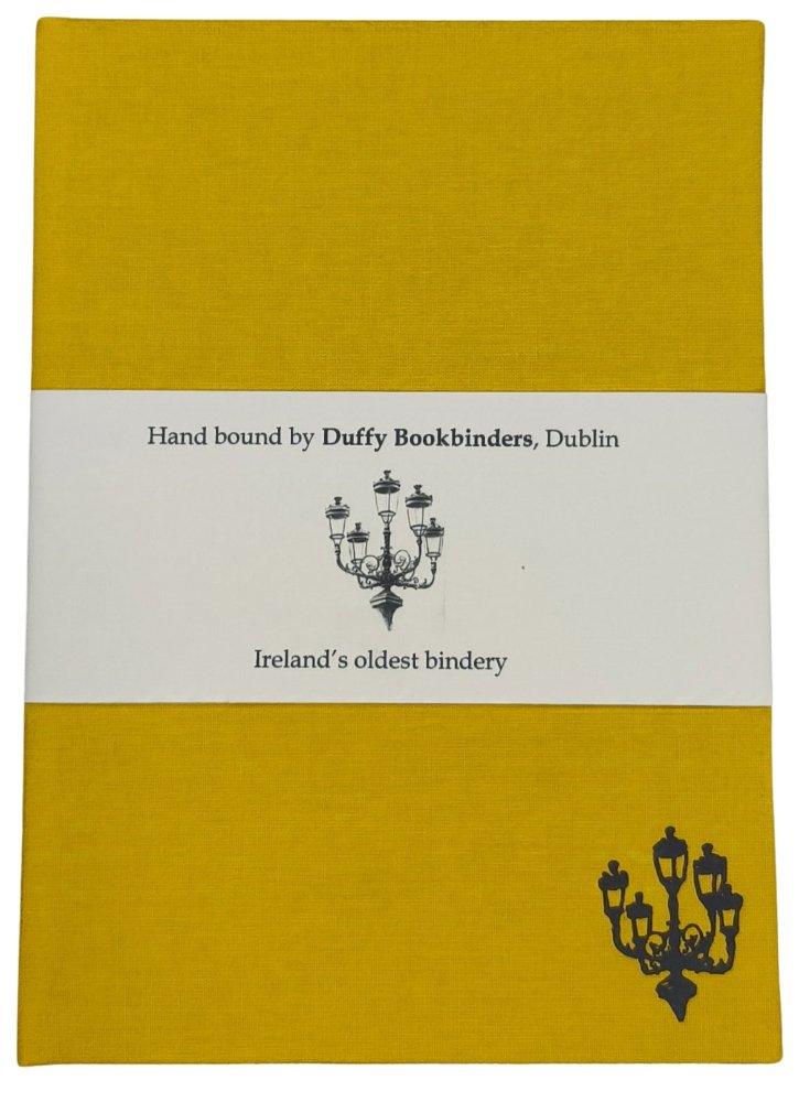 Duffy Bookbinders Sun Yellow A5 Five Lamps Notebook - Dubray Books